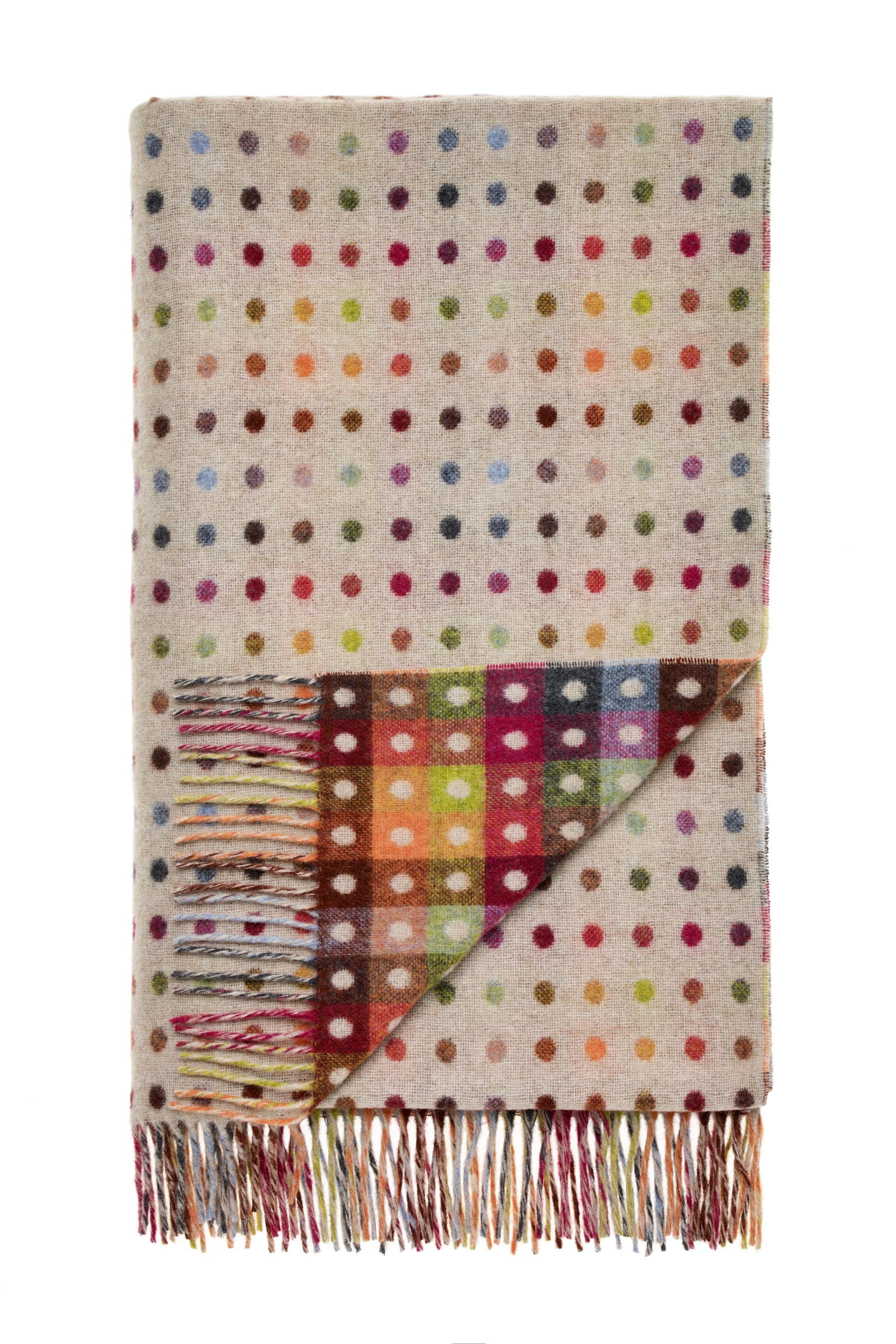 Multi Spot Lambswool Throw
